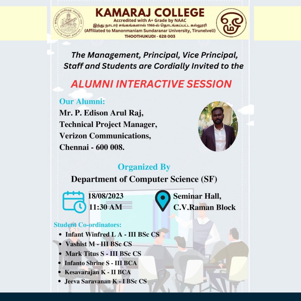 Alumni Interactive Session - Computer Science Dept. - Kamaraj College