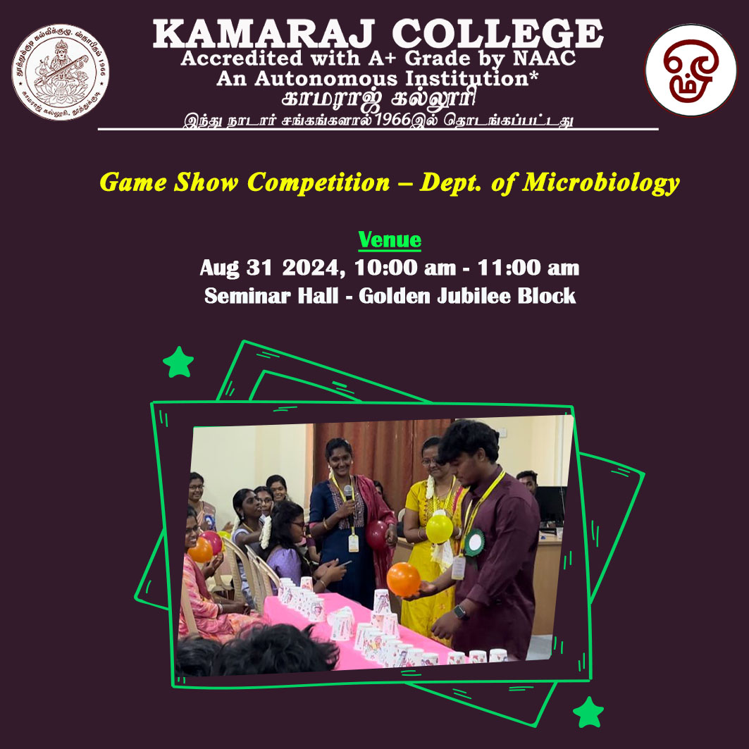 Game Show Competition - Dept. Of Microbiology - Kamaraj College