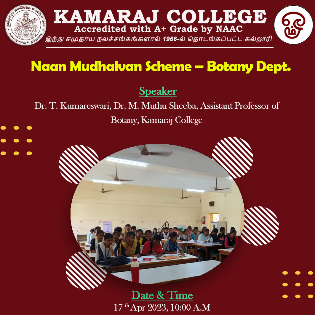 Naan Mudhalvan Scheme - Botany Dept. - Kamaraj College